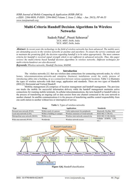 Multi Criteria Handoff Decision Algorithms In Wireless Networks Pdf