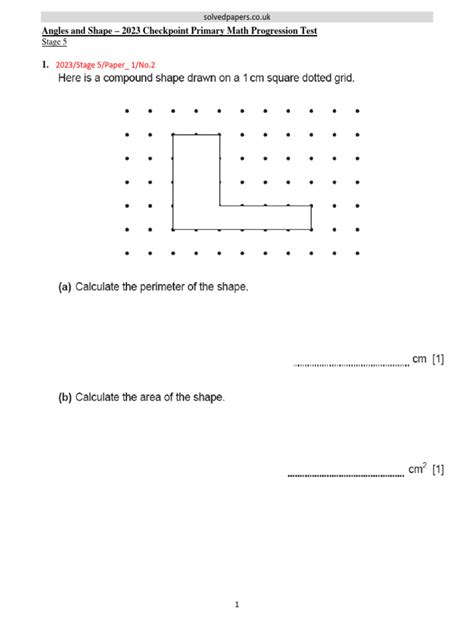 2023 Angles And Shape Checkpoint Primary Math Progression Stage 5 Pdf