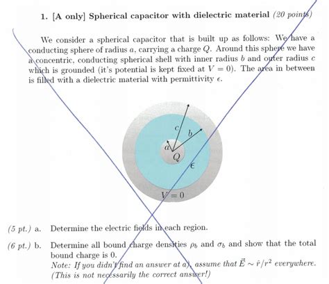 Solved 1 [a Only] Spherical Capacitor With Dielectric