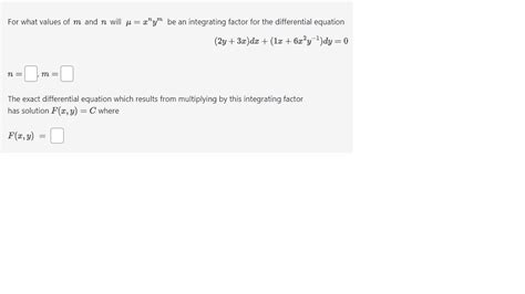 Solved For what values of m and n will μ xnym be an Chegg com
