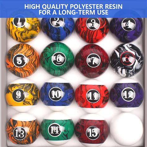 海外輸入品 ビリヤード Vssal Billiard Balls Set Pool Table Balls Marble Swirl