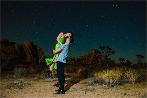 Beautiful Starry Night Joshua Tree Engagement Session Jenn Whalen