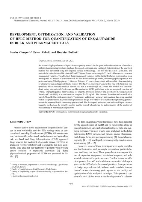 Pdf Development Optimization And Validation Of Hplc Method For