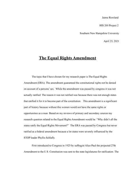 Jaime Rowlandhis 200 Project 2 The Amendment Guaranteed The