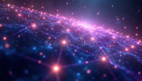 Abstract Universe Illustration Shows Glowing Spheres Connected By Cosmic Energy Lines Glowing