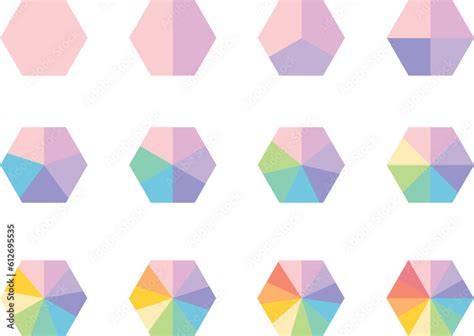 Vetor De 12 Polygon Chart Parts Polygon 1 To 12 Sections Percent Graph