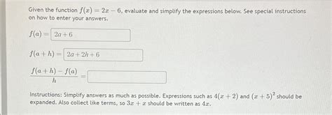 Solved Given The Function F X X Evaluate And Simplify Chegg Com