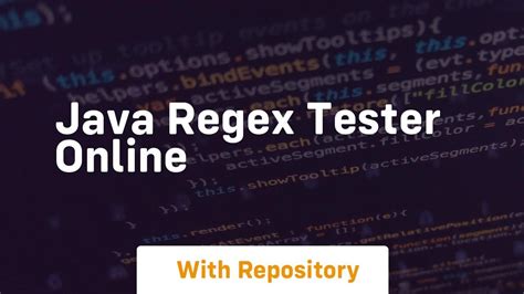 Java Regex Tester Online Youtube