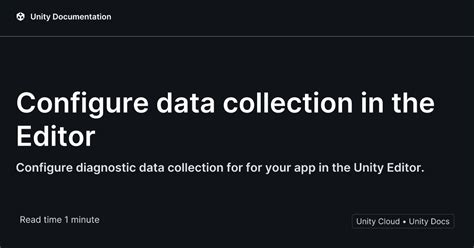configure data collection in the editor unity cloud unity docs