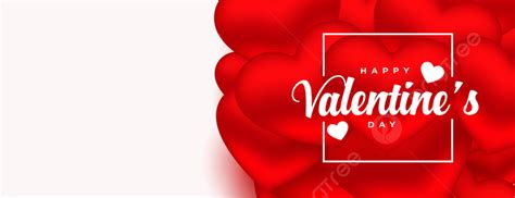 발렌타인 데이 로맨틱 레드 하트 배너 행복하다 애인 낮 배경 일러스트 및 사진 무료 다운로드 Pngtree