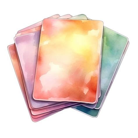Il Y A Quatre Cartes De Couleurs Différentes Empilées Les Unes Sur Les