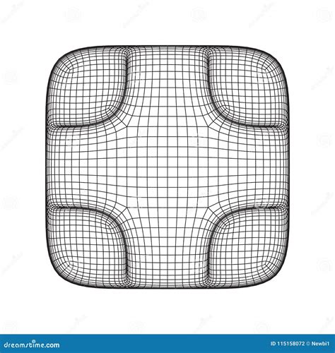 Wireframe Necker Smooth Cube Stock Vector Illustration Of Brick Outline