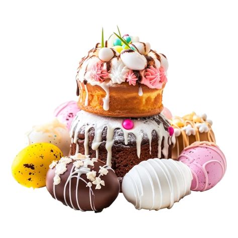 Premium Psd Delicious Easter Cakes And Eggs