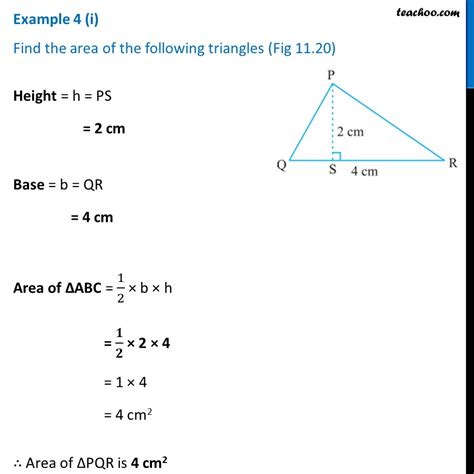 Example 9 Find The Area Of The Following Triangles Teachoo Class 7