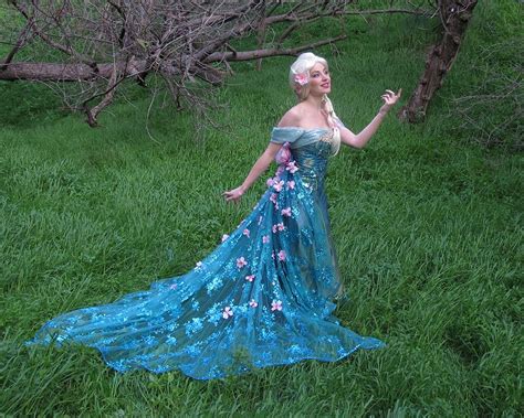 Queen Elsa Frozen Fever Cosplay Spring Dress By Glimmerwood On Deviantart Disney Princess