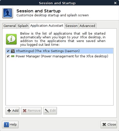 Xfcexfce4 Session412preferences Xfce Docs