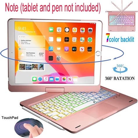 Capa De Teclado Touchpad Para Ipad 7a 8a 9a Geração 10a 11a Luz De Fundo Sem Fio Bluetooth