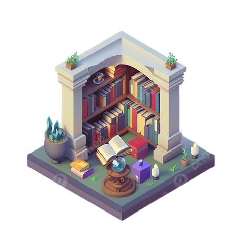 도서관 디오라마 도서관 입체 모델 서적 Png 일러스트 및 이미지 에 대한 무료 다운로드 Pngtree