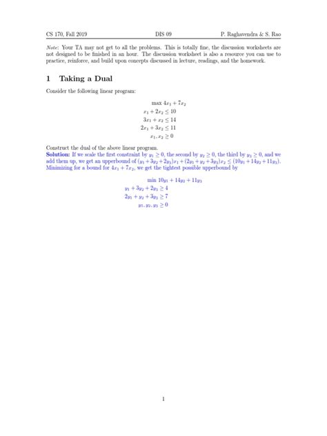 dis09 sol pdf pdf linear programming graph theory