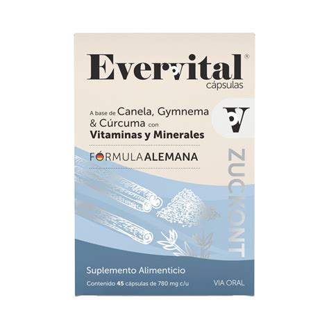 Evervital® Zuckont 45 Cápsulas Canela Gymnema Y Cúrcuma Bomuca