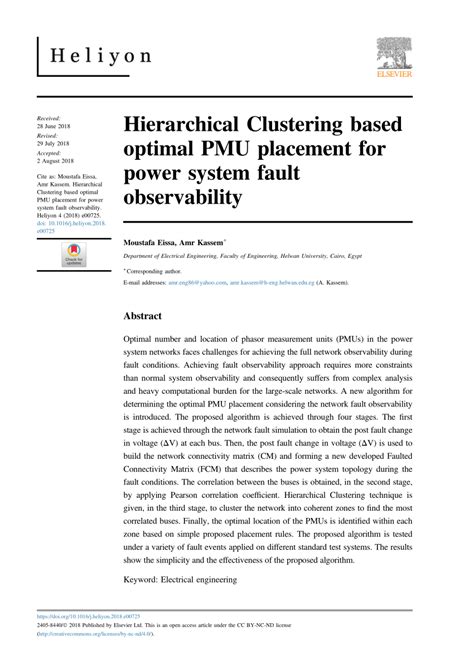 pdf hierarchical clustering based optimal pmu placement for power