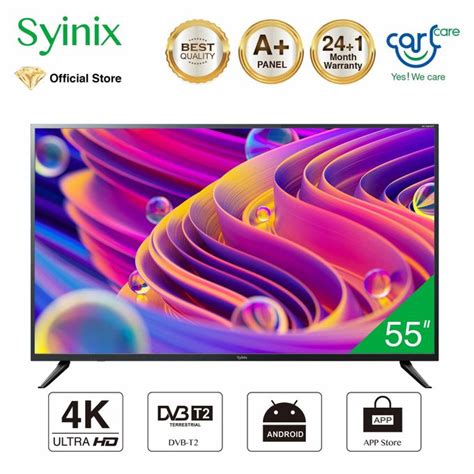 Black 55 Smart Android TV 4K UHD 55 IPS Panel By Syinix Electronics Products Ghana