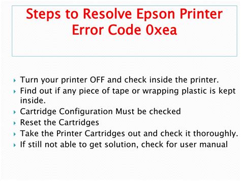 PPT How To Fix Epson Printer Error Code 0xea PowerPoint Presentation ID 8479991