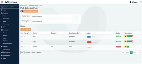 multi wan support for local internet breakout and application based