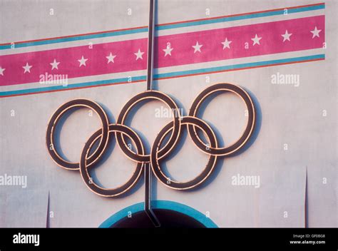 Olympic Rings At La Memorial Coliseum During 1984 Olympic Games In