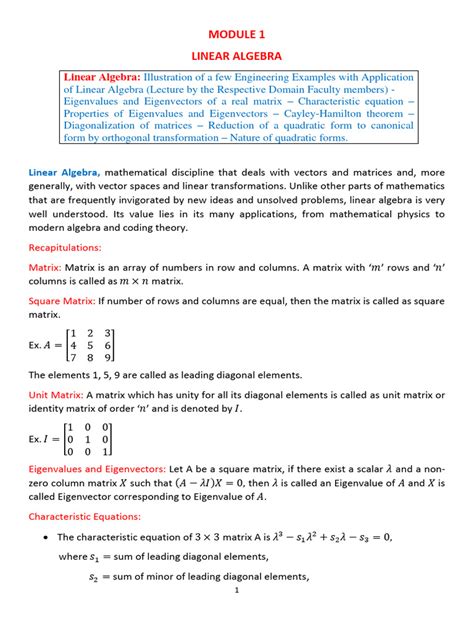 Linear Algebra Pdf Eigenvalues And Eigenvectors Matrix Mathematics