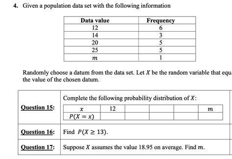 solved 4 given a population data set with the following