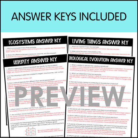 Life Science Review Sheets And State Science Test Prep Ngss Aligned