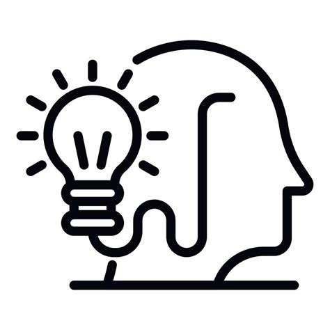Brain Light Idea Icon Outline Style 15265644 Vector Art At Vecteezy