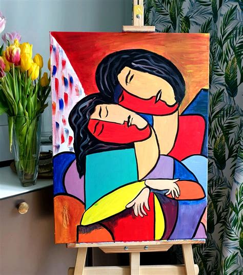 Картина маслом абстракция кубизм объятия в интернет магазине на Ярмарке Мастеров Картины