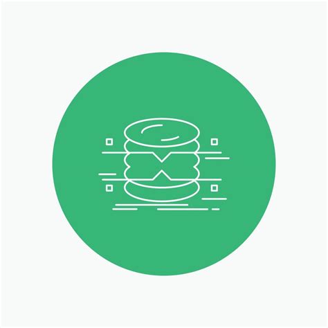 Database Data Architecture Infographics Monitoring White Line Icon In Circle Background