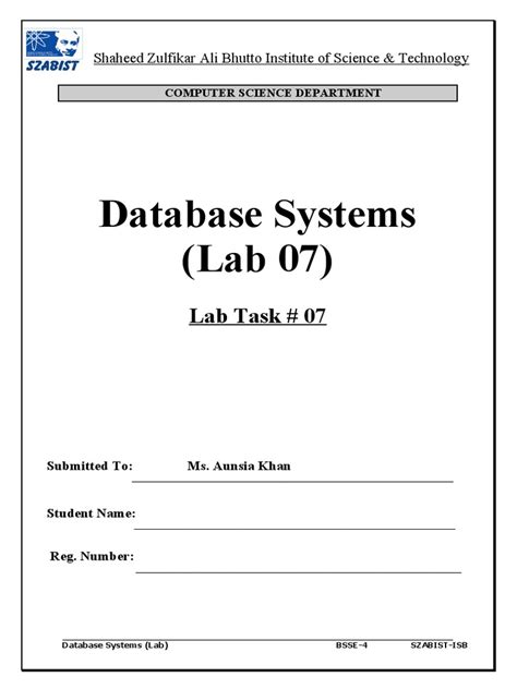 Database Systems Lab 07 Pdf Scientific Modeling Computer Data