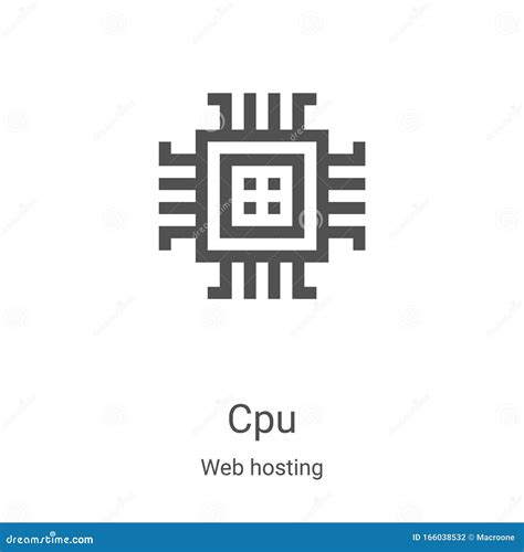 Cpu Icon Vector From Web Hosting Collection Thin Line Cpu Outline Icon