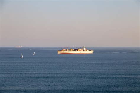 Premium Photo Santos Beach Panoramic View From Above Ship Entering The Port Of Santos