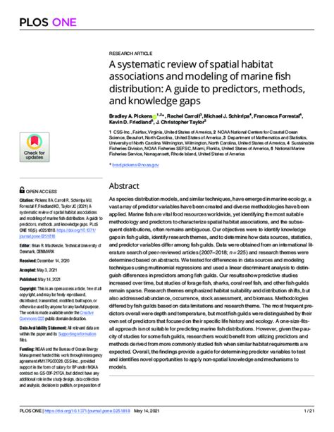 Pdf A Systematic Review Of Spatial Habitat Associations And Modeling