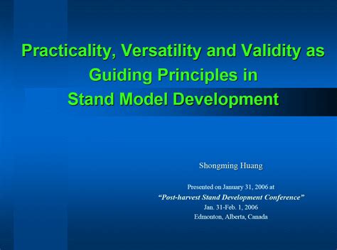 Practicality Versatility And Validity As Guiding Principles In Stand Model Development Fri