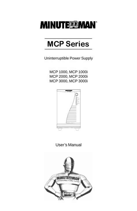 Pdf Mcp Series Minuteman Ups · Mcp Series 1000i 2000i And 3000i Kva Front Panel