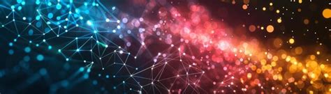 Intricate Network Of Interconnected Points And Lines Vibrant Colors On A Dark Backdrop Premium