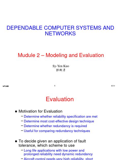 Module 2 Modeling And Evaluation Pdf Reliability Engineering Markov Chain