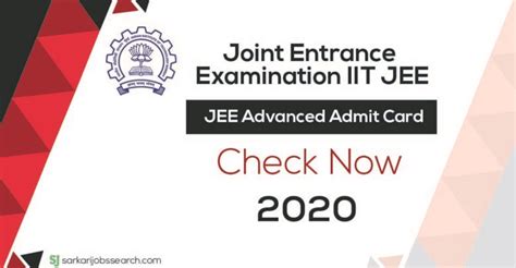 IIT JEE Advanced Admit Card SarkariJobsSearch