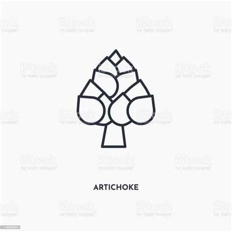 아티초크 윤곽선 아이콘입니다 간단한 선형 요소 그림입니다 흰색 배경에 고립 된 라인 아티 초크 아이콘입니다 얇은 스트로크 기호는 웹 모바일 및 Ui에 사용할 수 있습니다