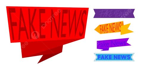 Set Of Ribbon With Fake News Text Disinformation Newspaper Conspiracy Png And Vector With