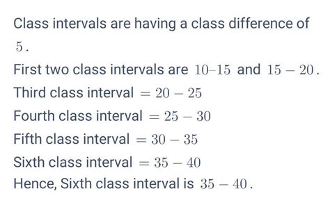 Find The 6th Class Interval For A Grouped Data Whoseist A Class
