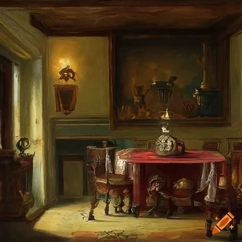 Medieval Manor House Dining Room With Rich Decorations On Craiyon