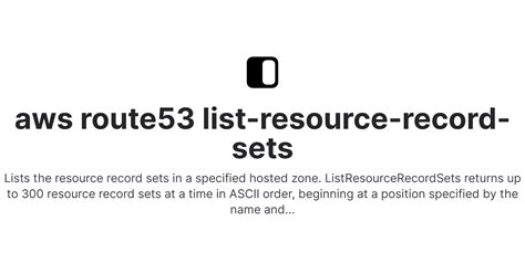Aws Route53 List Resource Record Sets Fig