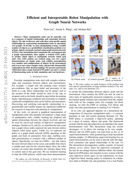 Efficient And Interpretable Robot Manipulation With Graph Neural Networks Deepai